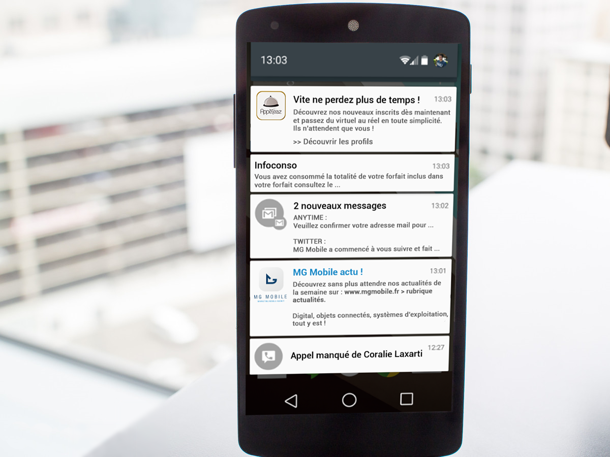 Les notifications mobiles | MG Mobile